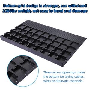 3" Rubber Threshold Ramp, 2200 Lbs Load Capacity, 3 Channels Cord Cover Can Be Used for Wire, Non-Slip Surface Rubber Solid Threshold Ramp for Wheelchair, Scooter, Mobility Scooters