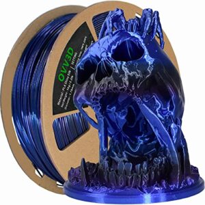 2 pack pla filament 1.75mm, 3d printer filament silk black green with silk black blue color changing, silk pla filament, 2kg