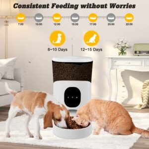 TNELTUEB Automatic Cat Feeder,APP Control 2.4G WiFi Smart Pet Dry Food Dispenser,up to 10 Meals per Day 10S Voice Recorder for Cats Dogs (5L)