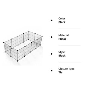 LURIVA DIY Small Animal Pet Playpen, Guinea Pig Cages, Rabbit Playpen, Dog/ Puppy Playpen, Indoor Portable Metal Wire Yard Fence, 15 X 12 Inch, 12 Panels, Black