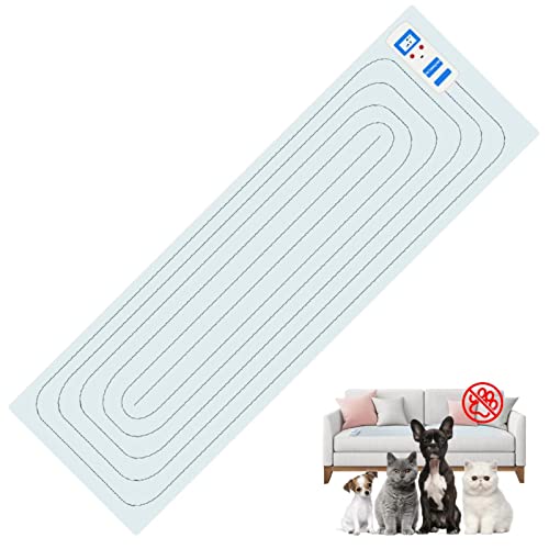 petnais Scat Mat Electronic Indoor Pet Training Mat for Dogs & Cats,LED Screen Keep Pets Away from Sofa, Counter, 3 Training Modes Shockproof Mat Deterrent Mat (12"x60")