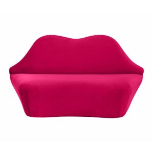 lips hot pink velvet settee