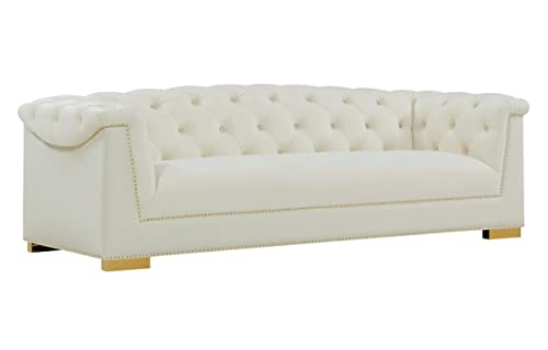 TOV Furniture Farah Cream Velvet Sofa