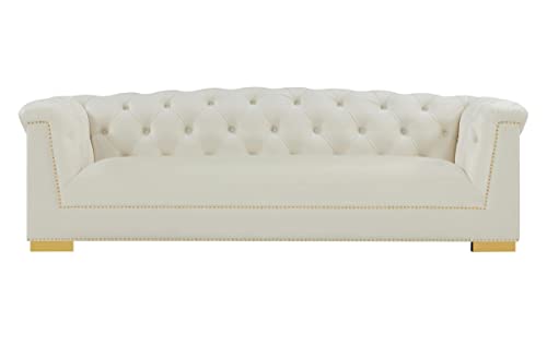 TOV Furniture Farah Cream Velvet Sofa