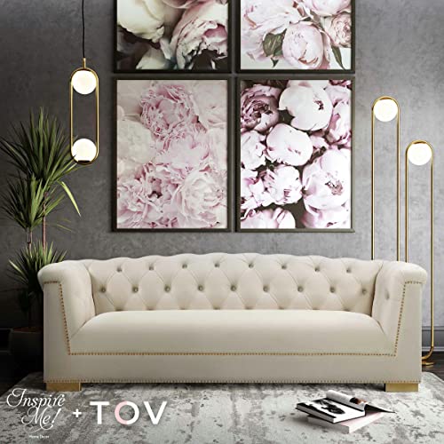 TOV Furniture Farah Cream Velvet Sofa