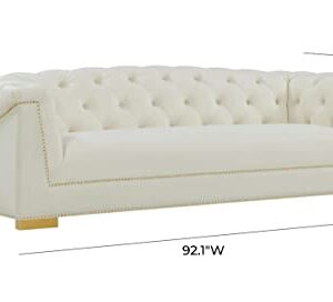 TOV Furniture Farah Cream Velvet Sofa