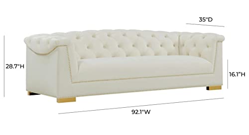 TOV Furniture Farah Cream Velvet Sofa