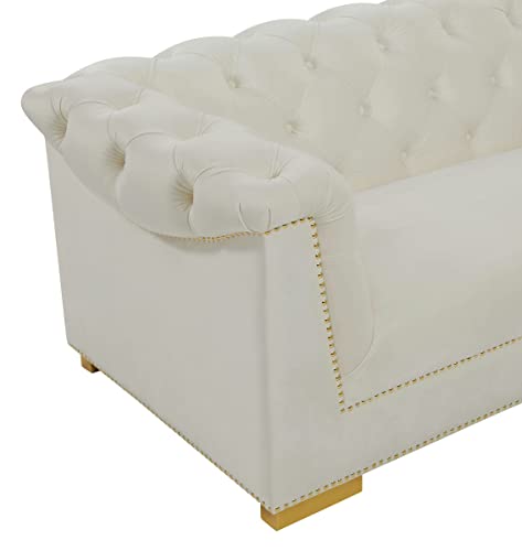 TOV Furniture Farah Cream Velvet Sofa