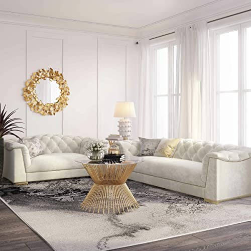 TOV Furniture Farah Cream Velvet Sofa