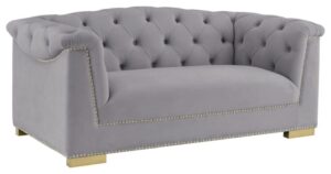 tov furniture farah grey velvet loveseat