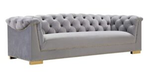 tov furniture farah grey velvet sofa