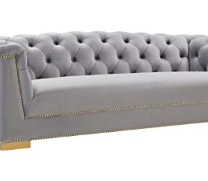 TOV Furniture Farah Grey Velvet Sofa