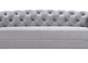 TOV Furniture Farah Grey Velvet Sofa