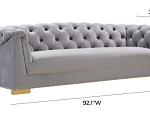 TOV Furniture Farah Grey Velvet Sofa