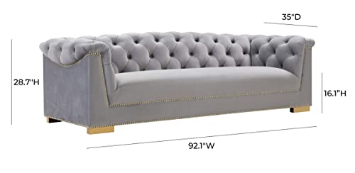 TOV Furniture Farah Grey Velvet Sofa