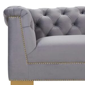 TOV Furniture Farah Grey Velvet Sofa