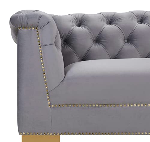 TOV Furniture Farah Grey Velvet Sofa