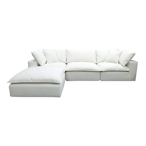 TOV Furniture Cali Pearl Modular White Upholstered 4 Piece Sectional