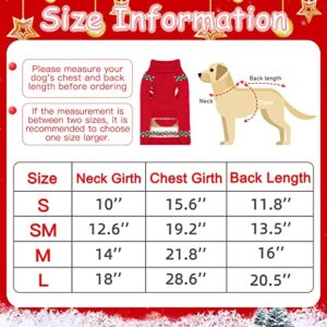 YUEPET Christmas Dog Sweaters Pullover, Reindeer Snowflake Christmas Dog Outfits with Leash Hole, Classic Turtleneck Dog Clothes for Puppies Medium Dogs(S)