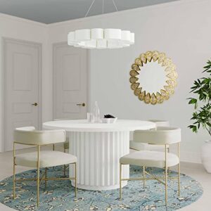 TOV Furniture Kali 55" White Round White Dining Table