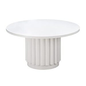 TOV Furniture Kali 55" White Round White Dining Table