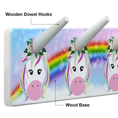 EXCELLO GLOBAL PRODUCTS Children's Coat Hooks (Unicorn)