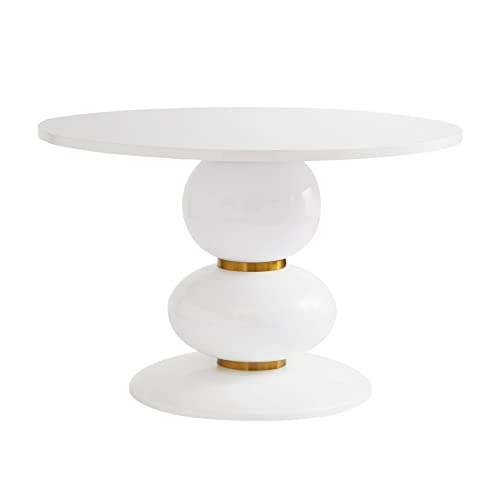 TOV Furniture Arianna 48" Round White Dinette Table