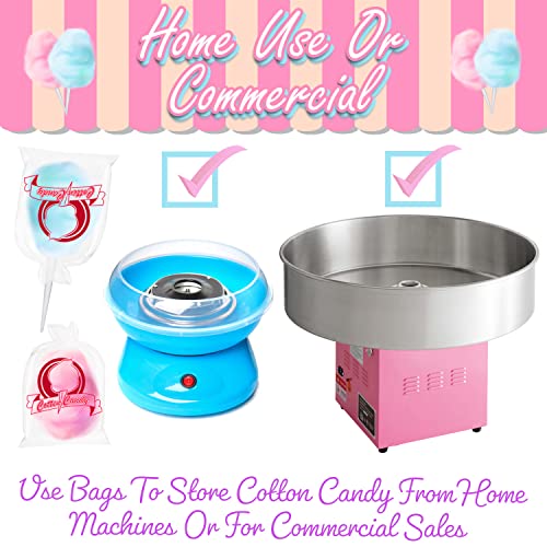 Cotton Candy Bags, Cotton Candy Supplies, Cotton Candy Bags With Ties, 11 1/2" x 18 1/2" Printed, Clear .80 mil plastic, Paperboard Header, Easy Tear Off (300 Bags)