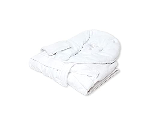 Gravity Blankets x Modernist Weighted Terrycloth Robe, Unisex Terrycloth Robe, White / Medium, Warm Bathroom Robe, 3 Pounds