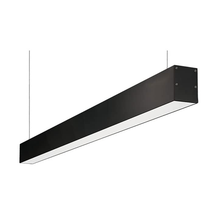 LB85215 4FT LED Linear Light, 3000K/3500K/4000K CCT Selectable, 40W 4600LM, ETL & UL Listed, Dimmable Architectural LED Suspended Lighting Fixture for Office, Matte Black, Pack of 4