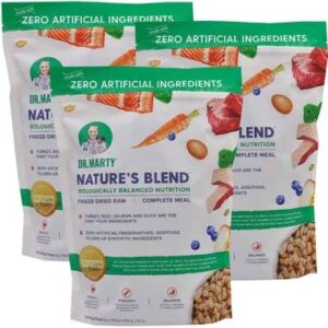 dr. marty nature's blend freeze-dried raw dog food 48 oz (3 bags x 16 oz)