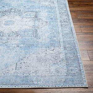 Artistic Weavers Suri Vintage Washable Area Rug, 2'7" x 18', Light Blue