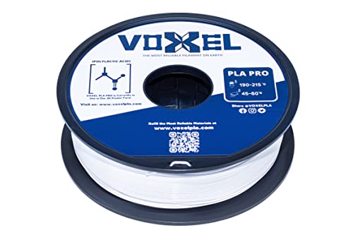 VOXELPLA 1.75mm White PLA Plus Filament (1kg) for 3D Printer, 3D Printing, FDM, Compatible with Creality Printer and All 3D Printer Filament