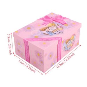 TOPINCN Music Boxes for Girls, Girls Jewelry Box, Pink Girl Jewelry Box Children Toy Girls