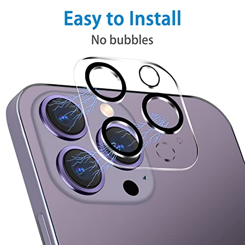 【3 Pack】Dengduoduo Tempered Glass Camera Lens Protector for iPhone 14 Pro 6.1" & iPhone 14 Pro Max 6.7", Ultra HD, 9H Hardness, Anti-Scratch, Case Friendly, Easy to Install [No Affect on Night Shots]