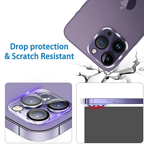 【3 Pack】Dengduoduo Tempered Glass Camera Lens Protector for iPhone 14 Pro 6.1" & iPhone 14 Pro Max 6.7", Ultra HD, 9H Hardness, Anti-Scratch, Case Friendly, Easy to Install [No Affect on Night Shots]