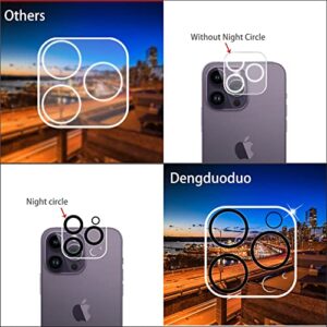 【3 Pack】Dengduoduo Tempered Glass Camera Lens Protector for iPhone 14 Pro 6.1" & iPhone 14 Pro Max 6.7", Ultra HD, 9H Hardness, Anti-Scratch, Case Friendly, Easy to Install [No Affect on Night Shots]