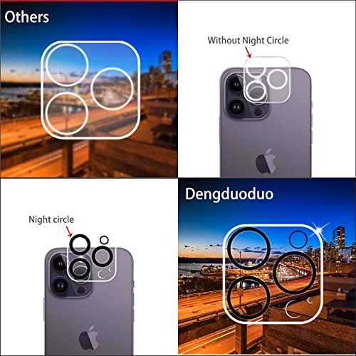 【3 Pack】Dengduoduo Tempered Glass Camera Lens Protector for iPhone 14 Pro 6.1" & iPhone 14 Pro Max 6.7", Ultra HD, 9H Hardness, Anti-Scratch, Case Friendly, Easy to Install [No Affect on Night Shots]