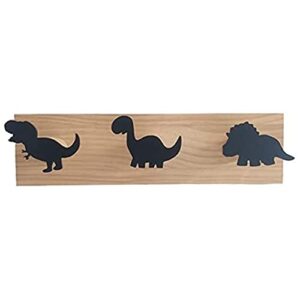 gcroet children's dinosaur wall mounted coat hooks wooden door coat rack for boys bedroom nursery playroom decoration dinosaurs for kids, wall mount coat hooks, wooden door hangers, playroom decor