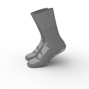 AHS American Hospital Supply Hospital Slipper Socks Grip Socks with Elastic Cuff Grip Socks for Women and Men Slipper Socks Gray | X-Large (Pack of 6)