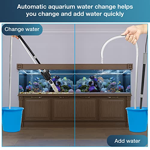 FinTech Aquarium Gravel Cleaner - Quickly and Easily Clean Your Aquarium - Aquarium Vacuum Gravel Cleaner - Ensure Your Fish Live in a Healthy and Clean Environment - Fish Tank Vacuum Gravel Cleaner