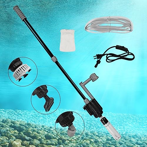 FinTech Aquarium Gravel Cleaner - Quickly and Easily Clean Your Aquarium - Aquarium Vacuum Gravel Cleaner - Ensure Your Fish Live in a Healthy and Clean Environment - Fish Tank Vacuum Gravel Cleaner