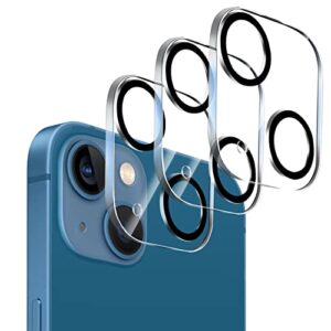 dengduoduo 【3 pack】 tempered glass camera lens protector for iphone 13 6.1" & iphone 13 mini 5.4", ultra hd, 9h hardness, anti-scratch, case friendly, easy to install [no affect on night shots]