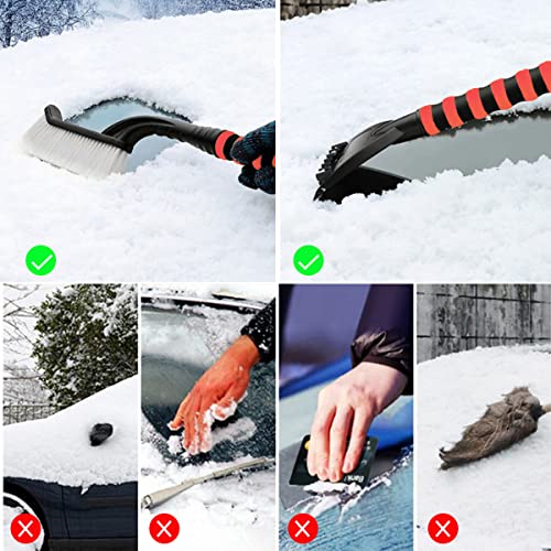 26" Snow Brush and Ice Scraper Windshield, Snow Removal Tool Car Brush with Ergonomic Comfortable Foam Grip for Car, Trucks, SUVs