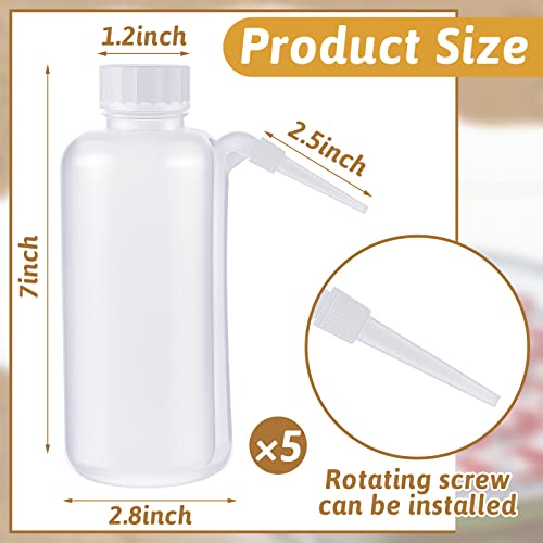 5 Pieces Communion Cup Filler Plastic No Drip Squeeze Bottle Communion Juice Dispenser with Side Straw Church Bottle Filler Holy Condiment Squeeze Bottles for Ceremony Communion Supplies, 17 oz