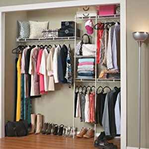 ClosetMaid 1628 Closet Organizer Kit, 5-Foot to 8-Foot, White & 2087 ShelfTrack 2ft. to 4ft. Adjustable Closet Organizer Kit, White