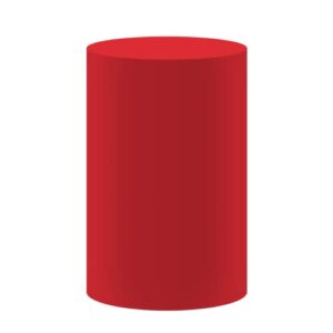 ittsmnt Solid Red Round Pedestal Covers for Birthday Party Red Plinth Cover Fabric Round Cylinder Cover for Baby Shower Wedding Baptism Communion Event Props Dia36 H75