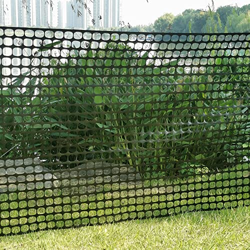 KALYSIE Safety Fence Plastic Mesh Fencing Roll, 4'x100' Feet 1 Roll with 100 Zip Ties, Temporary Reusable Netting for Snow Fence, Garden, Construction and Animal Barrier (Black MW 10.71 lb/roll)