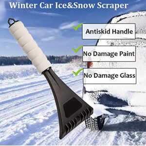 Pincuttee 10" Snow Shovel for Car 1PC,Car Ice Scrapers Frost Snow Removal for Car Windshield and Window,Snow Scraper Brush with Foam Handle(Black,1PC)