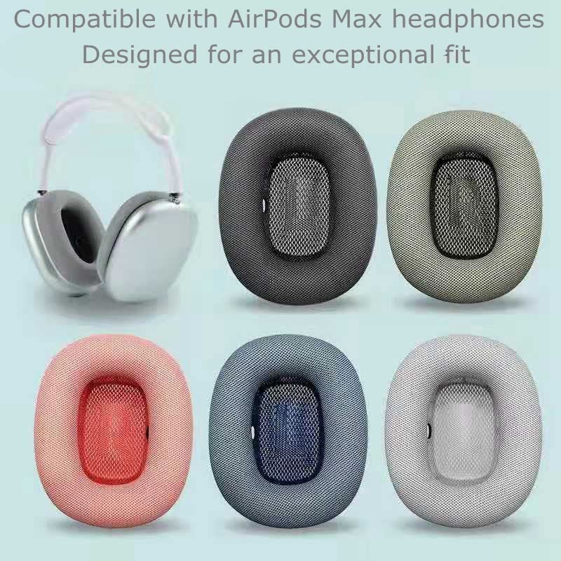 earpads for appple AirPods Max Ear Cushions Replacement mesh Fabric Ear pad Cushion for airpod max Headphone with mesh Fabric Memory Foam and Magnet (Space Gray)